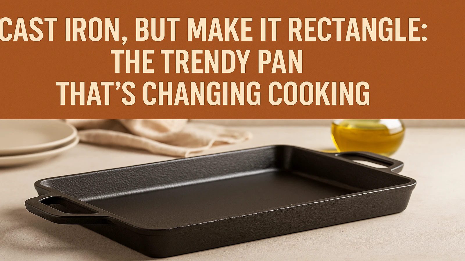 cast iron pan rectangle: The Trendy Pan Changing Cooking Good